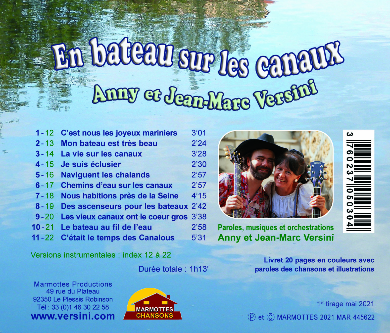 En bateau sur les canaux (CD) – A et J-M Versini – Marmottes ...